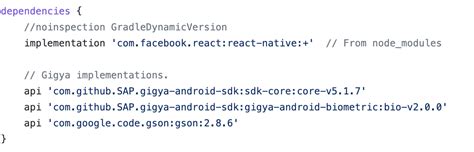 react native android sdk dependancies is required updation to native