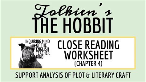 The Hobbit Chapter 4 Close Reading Analysis Worksheet For High School