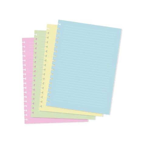 Repuesto A5 Ci 50 Hojas Rayadas De Colores Para Discos Librería Clipo
