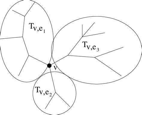 The Subtrees Around A Vertex V Of The Tree T Download Scientific Diagram
