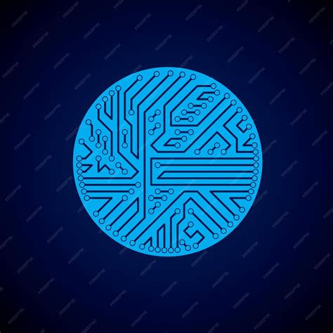 Premium Vector Vector Abstract Computer Circuit Board Colorful Illustration Blue Round