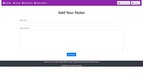Github Codewithnitesh0305enotewebapplication