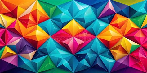 Vibrant Abstract Geometric Pattern Of Interlocking Colorful Triangles