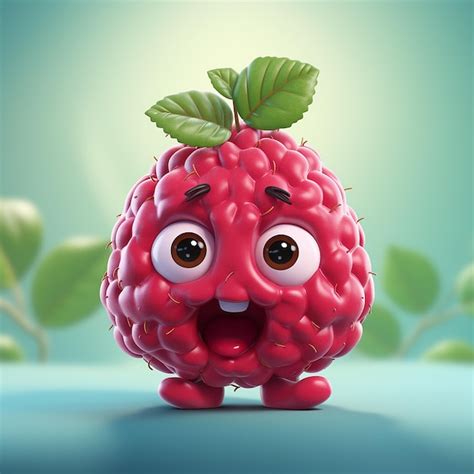 Premium Photo 3d Rendering Of Cartoon Like Raspberry