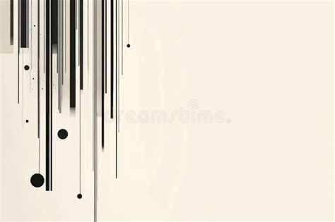 Abstract Design Featuring Vertical Lines And Circles On A Light Background With A Modern