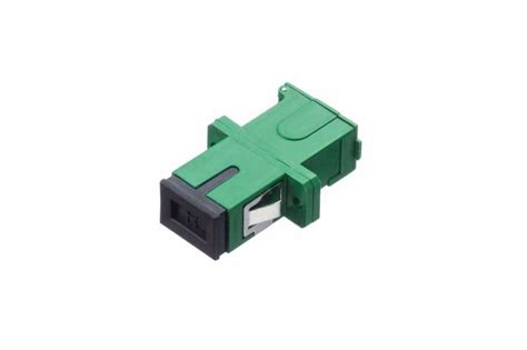 Fiber Optic Adapter Simplex SM SC APC Adapter Green Color With Flange Spring Optical