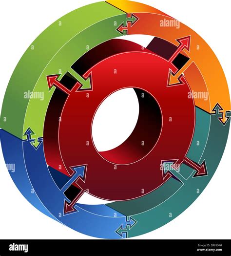 3D Process Circle Diagram With Rotating Arrows Stock Vector Image Art