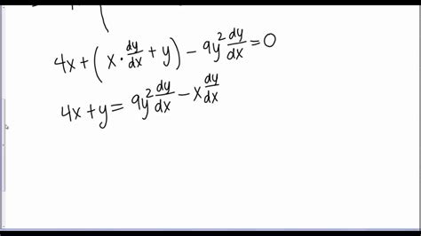 Implicit Differentiation Equation Of Tangent Line Youtube