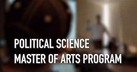 Master Of Arts In Political Science M A Department Of Political