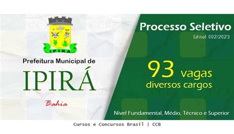 Processo Seletivo Ipirába Edital 0022023 Cursos E Concursos Brasil