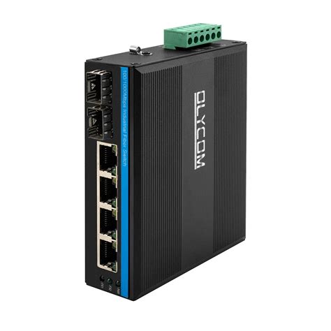 10 100 1000Mbps Industrial Gigabit Network Switch With Two Fiber Port And Four RJ45 Port