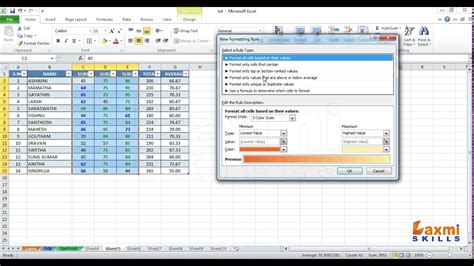 Conditional Formatting In Ms Excel Telugu Tutorial Youtube