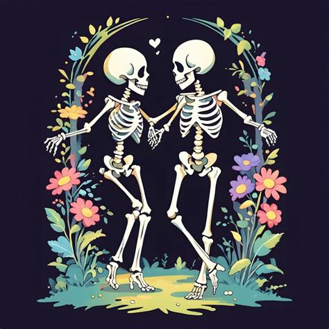 Premium Ai Image Two Skeleton Dance