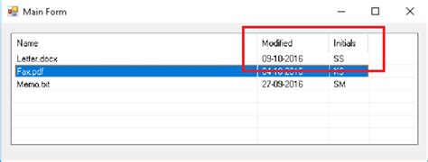 C Windows Forms Listview