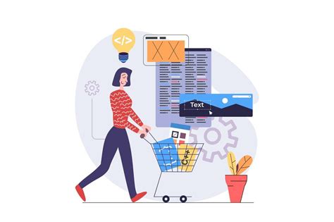 Premium Vector Web Development Concept In Modern Flat Design For Web Woman Developing And