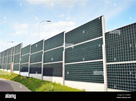 Noise Barrier On A Highway Stock Photo Alamy