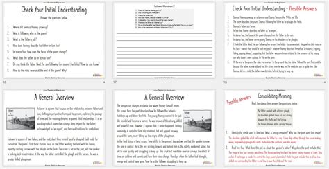 Follower By Seamus Heaney Teaching Resources