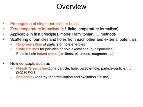 Ppt Introduction To Linear Response Propagators And Greens Functions