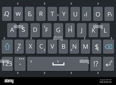 Smartphone Keyboard Mobile Phone Keypad Vector Mockup Keyboard For
