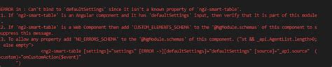 Template Parse Errors Can T Bind To Settings Since It Isn T A Known Property Of Ng Smart