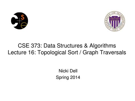 Ppt Cse 373 Data Structures And Algorithms Lecture 16 Topological