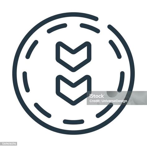 하단 화살표 얇은 선 아이콘입니다 왼쪽 사용자 인터페이스 개념 격리 윤곽선 기호에서 포인트 선형 아이콘 웹 디자인 및 앱에 대한 벡터 그림 기호 요소입니다 0명에 대한 스톡