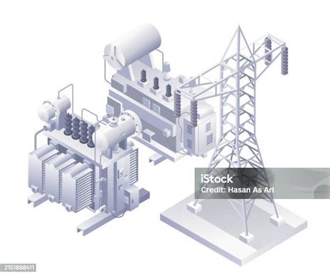 고압 전기 장비 기술 인포 그래픽 3d 그림 평면 아이소 메트릭 0명에 대한 스톡 벡터 아트 및 기타 이미지 0명 건설