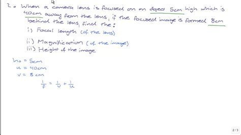 Csec Physics Worked Examples Lens Youtube