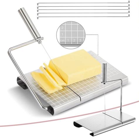 Cofest Cheese Slicer Wire Cutter Stainless Steel Cheese Cutter Board