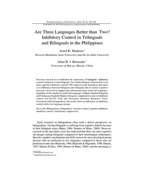 Bilingual Language Download Free Pdf Multilingualism Executive Functions