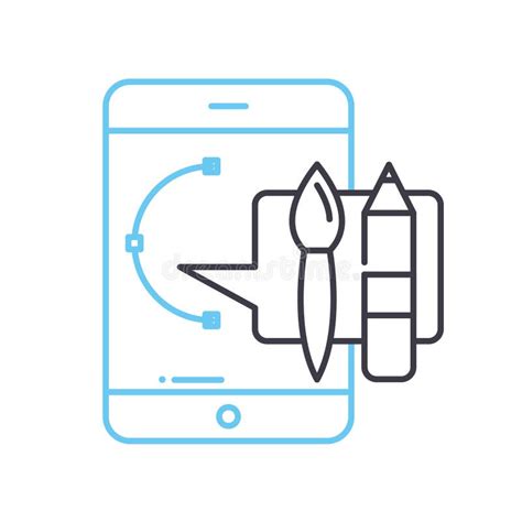 Graphic Design Line Icon Outline Symbol Vector Illustration Concept Sign Stock Vector