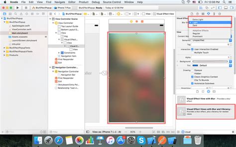 UIVisualEffects Blurry Pop Up Animation