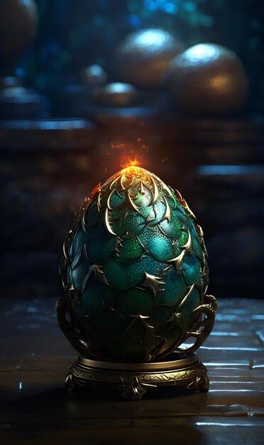 A Dragon Egg Covered In Scales Premium AI Generated Image