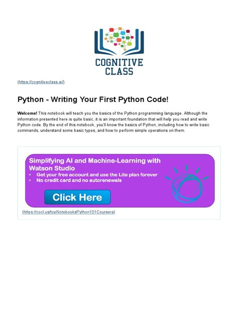 Python Writing Your First Python Code Cognitiveclass Ai