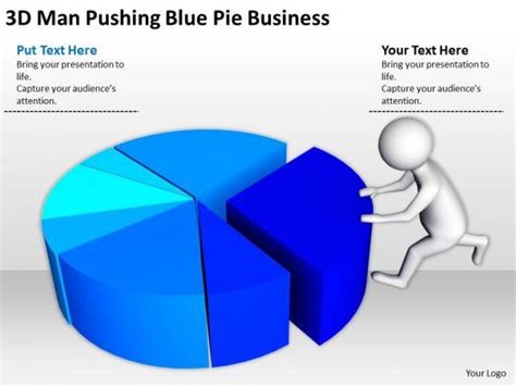People Business Pushing Blue Pie PowerPoint Templates Free Download
