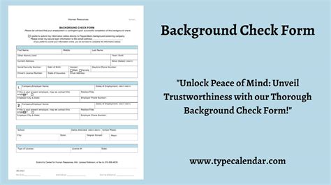Free Printable Background Check Forms Free Printables