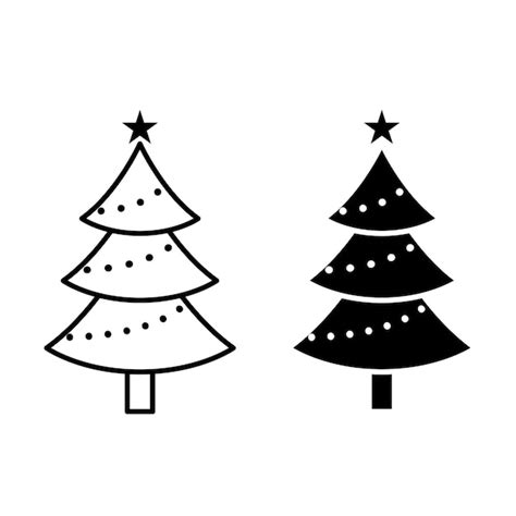 Premium Vector Christmas Tree Line Icon