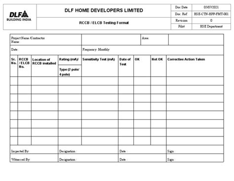 Rccb Testing Format Hse Ctn Hpp Fmt 001 Pdf
