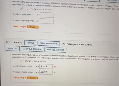 solved determine the singular points of the given