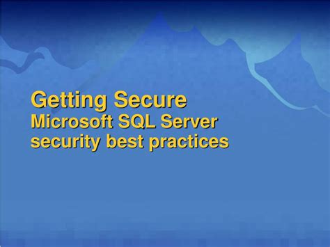 Ppt Sql Server Security Update And Best Practices Powerpoint Presentation Id460058