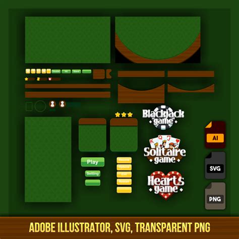 Playing Card Game Assets Pack Game Art 2d