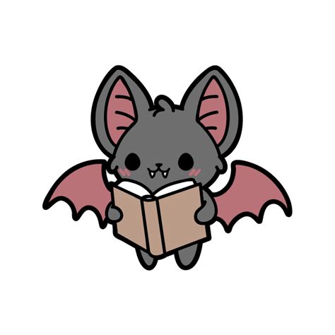 Cute Reading Bat Bat Art Cartoon Bat Cute Bat