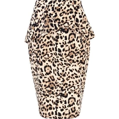 Leopard Print Peplum Pencil Skirt
