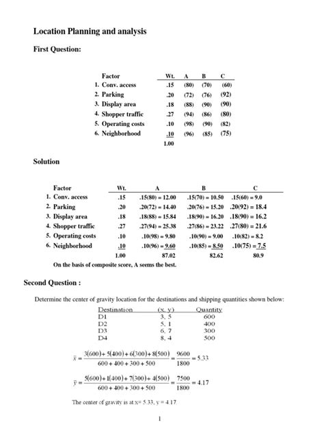 Location Analysis Pdf Profit Economics Function Mathematics