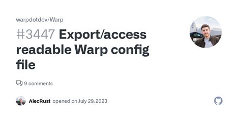 Exportaccess Readable Warp Config File · Issue 3447 · Warpdotdevwarp