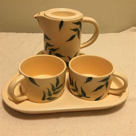 Hues N Brews 5 Piece Coffee Tea Set Green Leaf By Herman Dodge And Sons