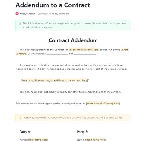 Free Contract Addendum Templates To Update Existing Agreements Ularuk