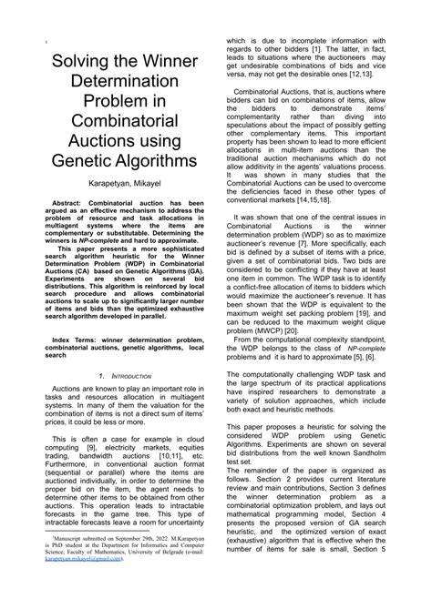 pdf solving the winner determination problem in combinatorial