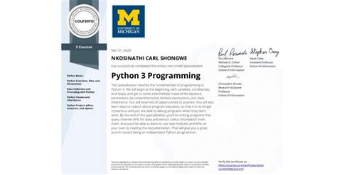 nkosinathi shongwe on linkedin completion certificate for python 3