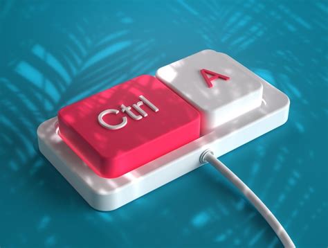 premium photo ctrl a shortcut button 3d rendering